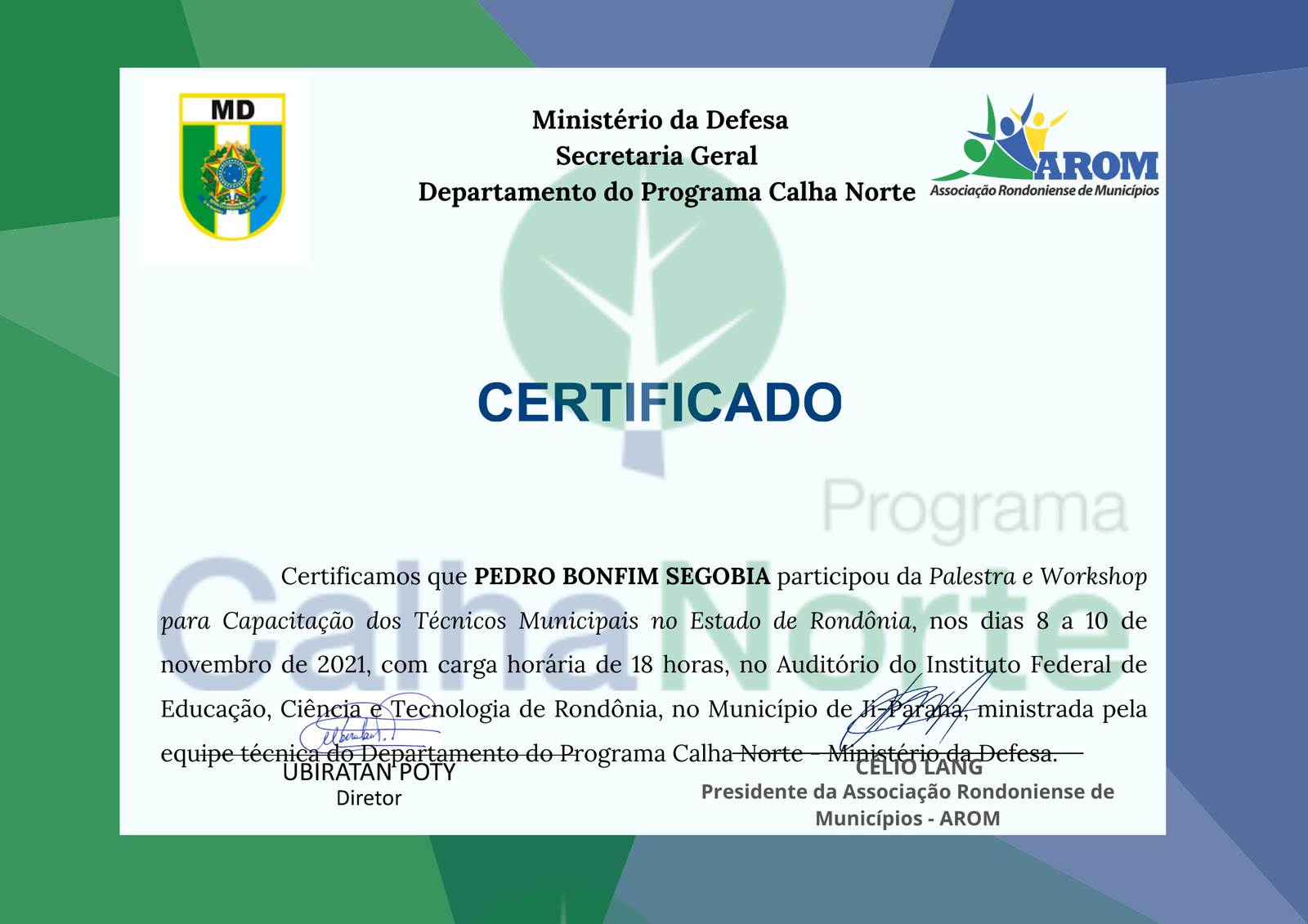 PEDRO BONFIM SEGOBIA